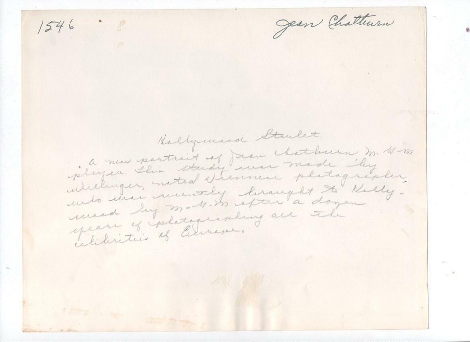 JEAN CHATBURN ORIGINAL 8x10 PHOTO BY WILLINGER AT MGM 1930's | eBay