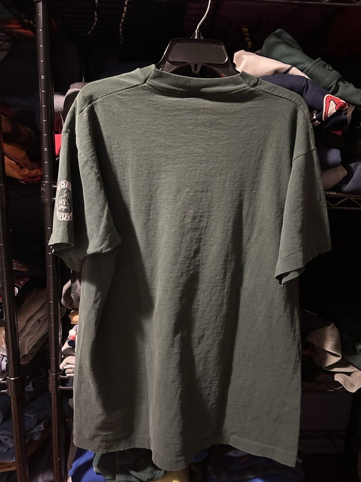 Vintage 90s Ted Nugent World BowHunters Green Animal T Shirt Size XL ...