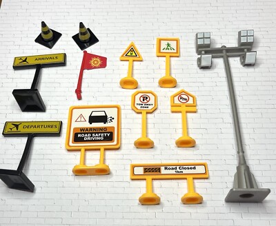 Lot of 11 Toy Plastic Miniature Construction Road Traffic Signs | eBay