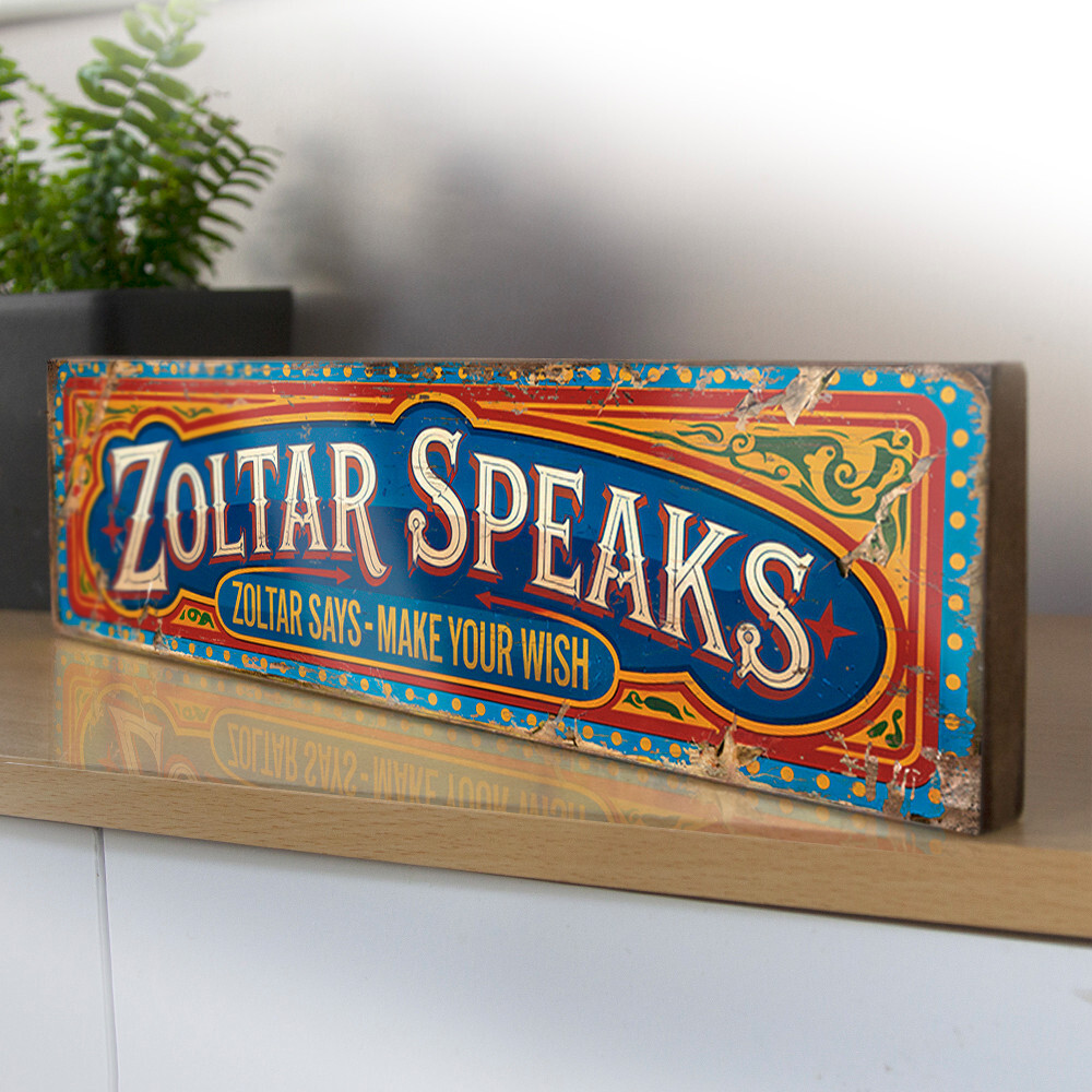 Vintage Fortune Teller Sign Painted Onto Ply Board She Large