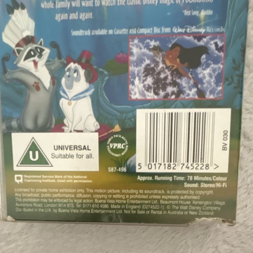 Walt Disney Classics Pocahontas Animation Adventure VHS PAL | eBay UK