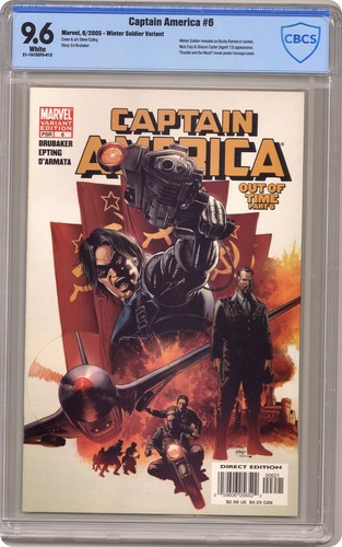 Captain America #6B Winter Soldier Variant CBCS 9.6 2005 21-157CCF5-012 ...