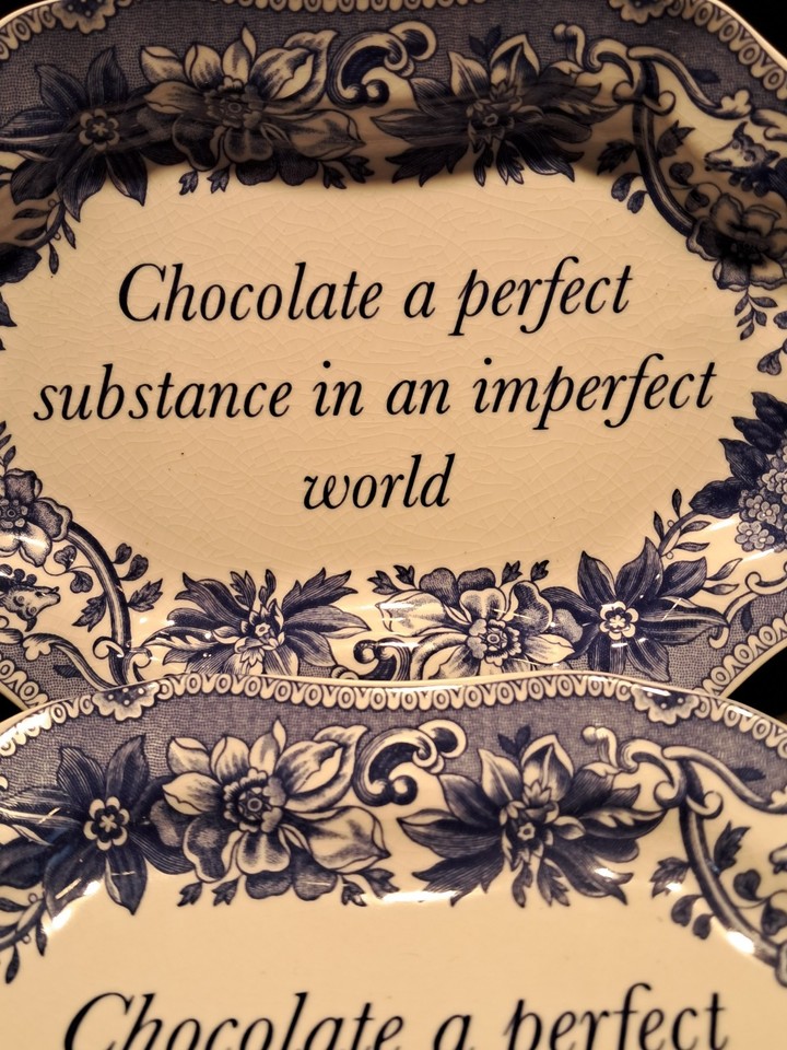 2 Spode Mementos 2008 Trinket Dish Chocolate Lover's Dish Blue White ...