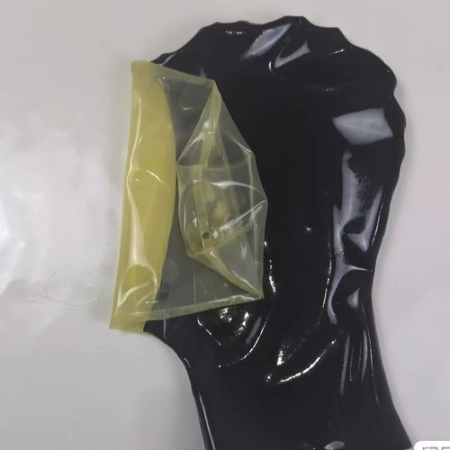Latex Hood w/Breath Hole Back zip Rubber Mask experience Suffocation ...