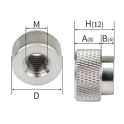 Rändelmutter Sackloch Daumen Mutter Hohe Form Niedrige Form Silber M5 ...