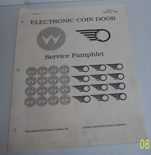 WILLIAMS ELECTRONIC COIN DOOR SERVICE PAMPHLET 16-9111 FEBRUARY 1990 ...