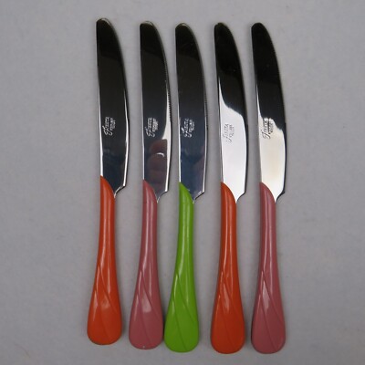 5 Fiesta Fiestaware Swirl Assorted Colors Stainless 9" Butter Knives ...