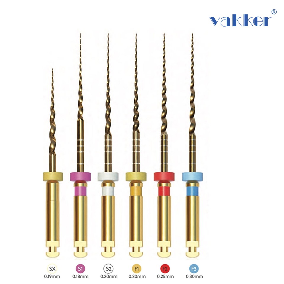 Heat Activated Dental Endo Files V Taper Gold NiTi Rotary Engine Use 21 ...