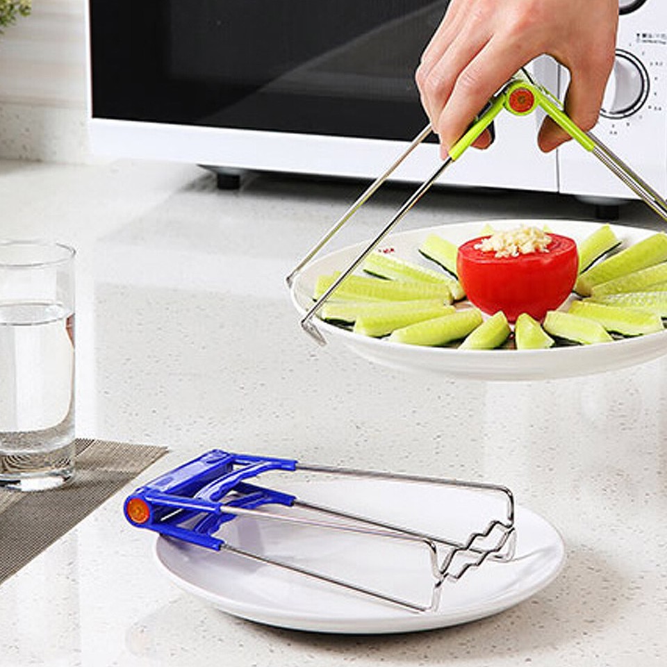 Kitchen Foldable Hot Dish Plate Bowl Clip Retriever Lifter Gripper Tong ...