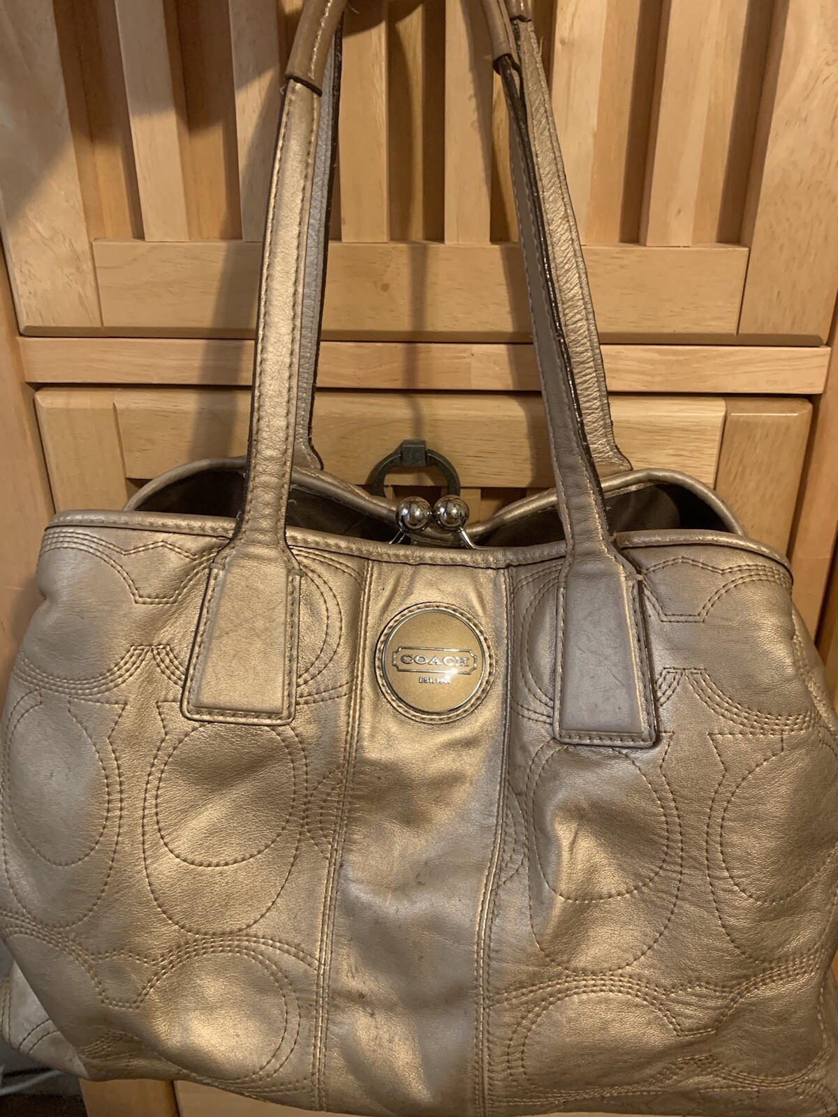 Vintage Coach Bag Metallic Gold - Gem