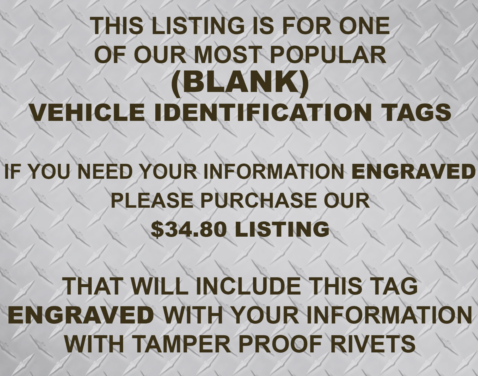 SERIAL NUMBER TAG ID DATA PLATE VINTAGE SCRIPT DESIGN W/RIVETS MADE IN ...