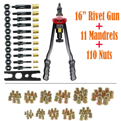 Rivet Gun Kit Rivnut Thread Setting Tool Nut Setter NutSert Metric SAE ...