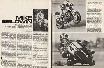 1982 Mike Baldwin Motorcycle Roadracing - 5-Page Vintage Article | eBay