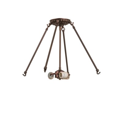 Meyda Lighting 3 Light 24"W Mahogany Bronze Semi-Flushmount Hardware ...