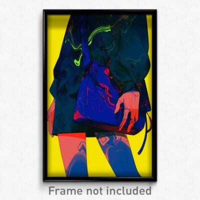 Anime Art Poster - Man Feeling Alienation Wearing Illustrious Blue Bag ...