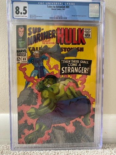 TALES TO ASTONISH #89 CGC 8.5 HULK VS THE STRANGER, NAMOR SUB-MARINER ...