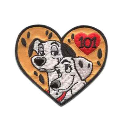 Disney 101 Dalmatians Iron-On Patch: Pongo & Perdita Heart New Free ...