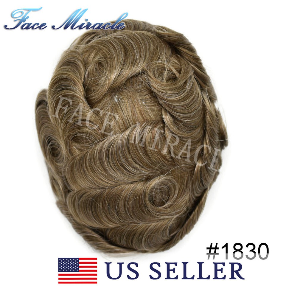 Full Poly Toupee for Men Human Hair System 0.1MM Skin PU Toupee Hair ...