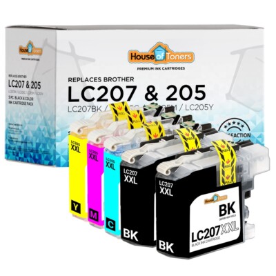 5PK LC207 LC205 XXL BCMY Ink Cartridges for Brother MFC-J4320DW J4420DW ...