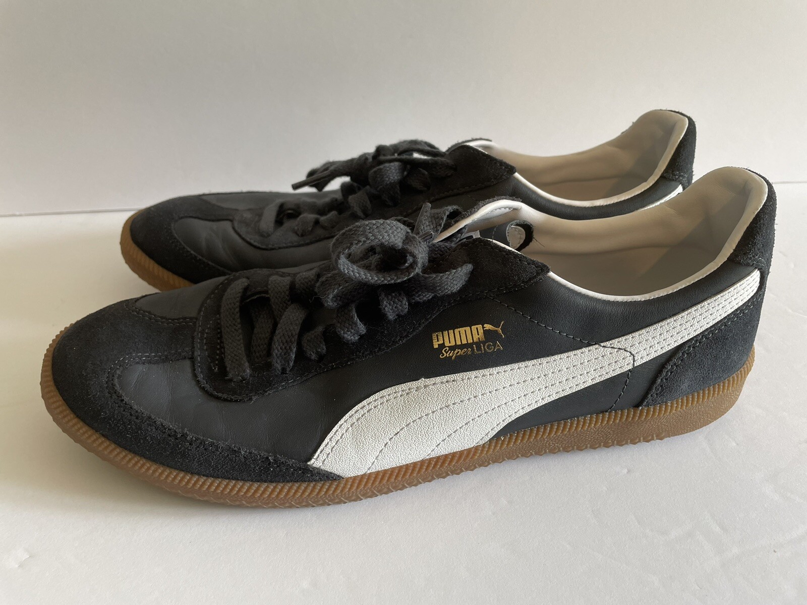 PUMA Super Liga Og Retro Navy/White Men's 11.5 Leather Sneakers 356999 ...
