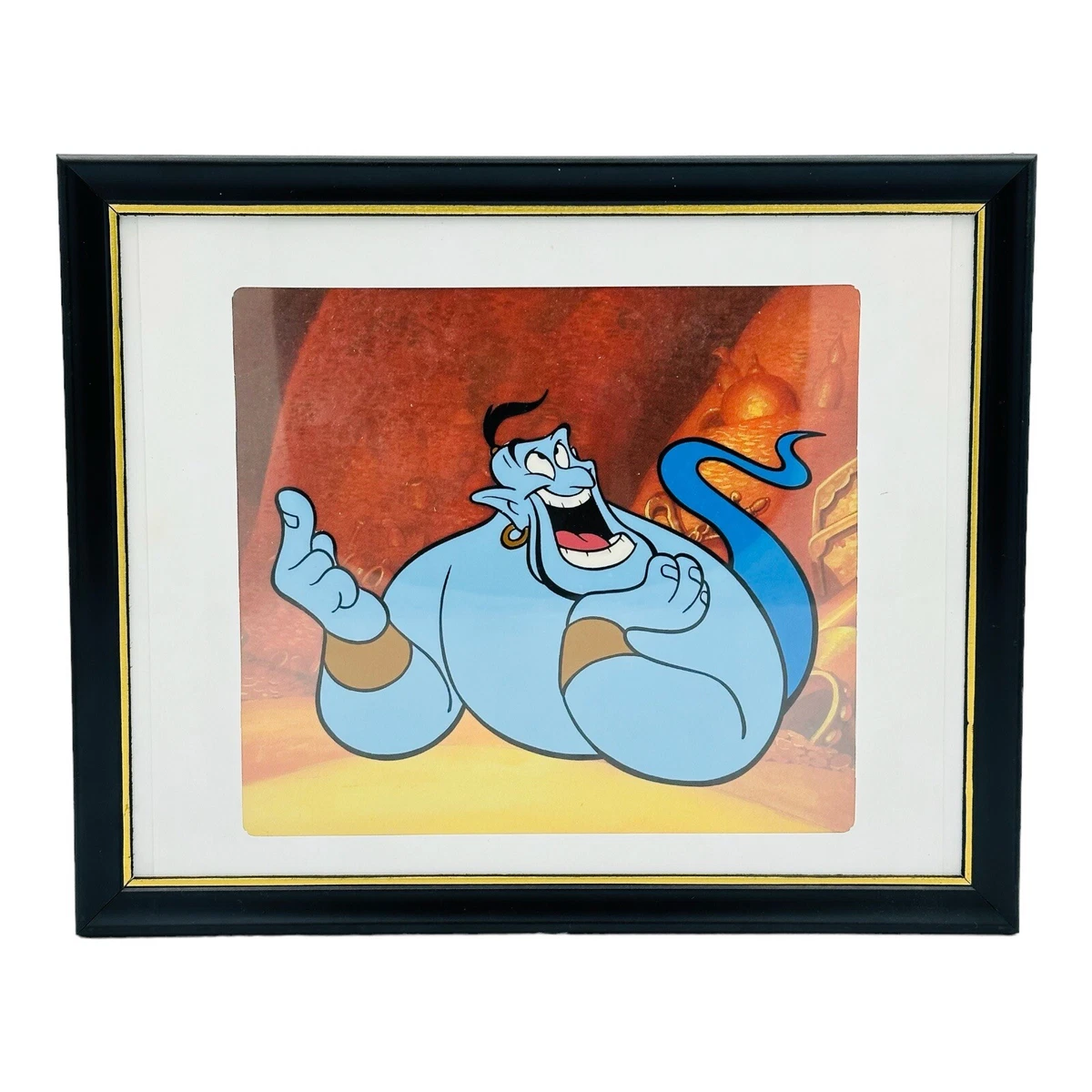 Disney Aladdin Genie Animation Cel With Background 1995 8” x 7.75🤩 Viva ...