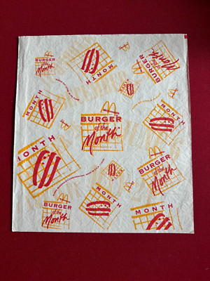 1992, McDonald's, "Un-Used", BURGER of the Month Wrapper (Scarce ...