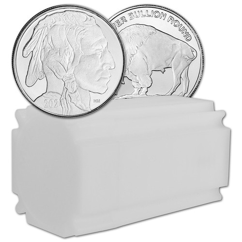 TWENTY (20) 1 oz Highland Mint Silver Round 2024 Buffalo .999 Roll Tube ...