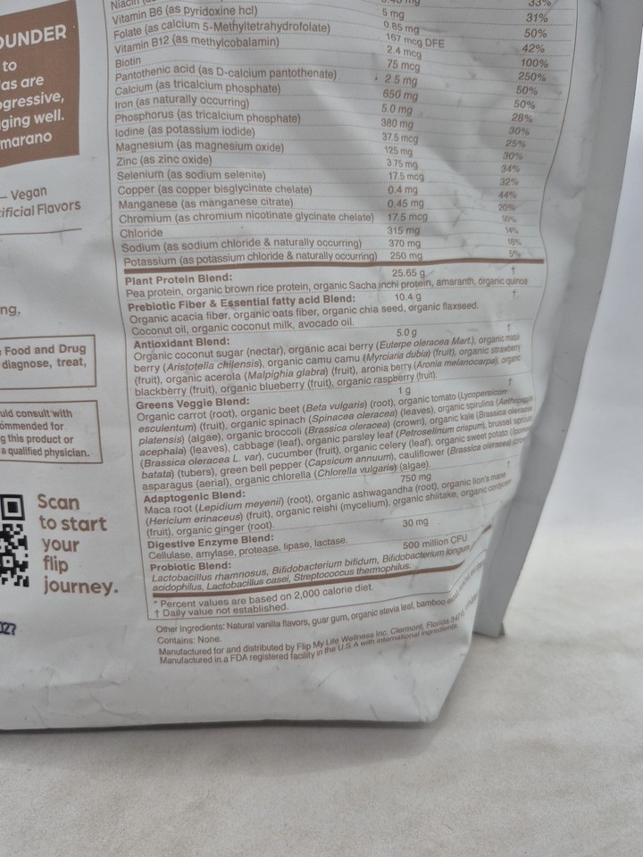 Flip 7 SuperFood Vanilla Plant Protein, Meal Replacement & Gut Support ...