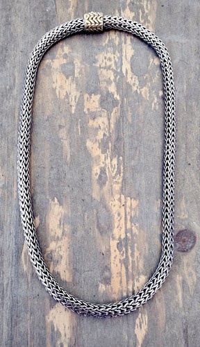 John Hardy Cable Necklace 18kt Gold Clasp .925 Silver | eBay