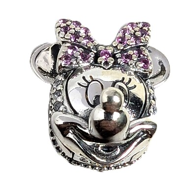 Authentic Pandora Charm, Disney Minnie Clip, #797496CZS, Silver, Pink ...