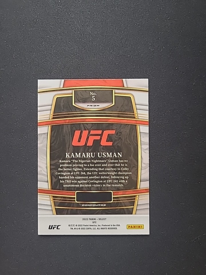 2022 Panini Select UFC ORANGE FLASH PRIZM SP KAMARU USMAN Concourse #5 ...