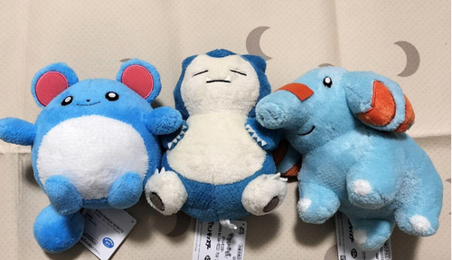 Pokemon Yasashii Kimochi Phanpy Maril Snorlax Peluche Poupée Set 11cm ...
