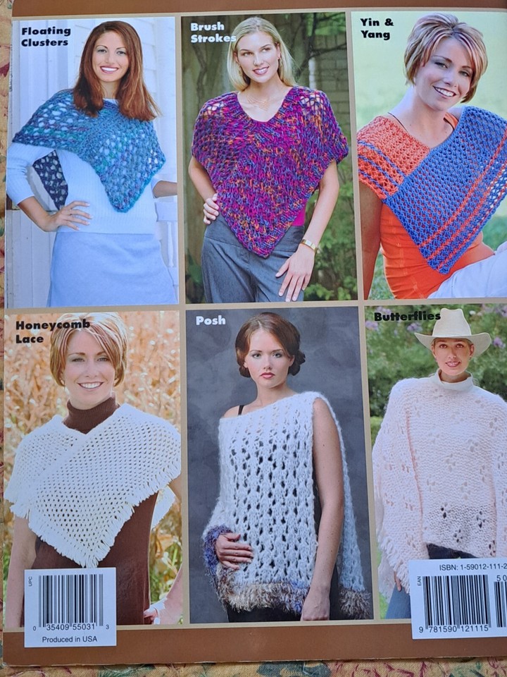 Knit Ponchos George Shaheen knitting patterns instruction book | eBay
