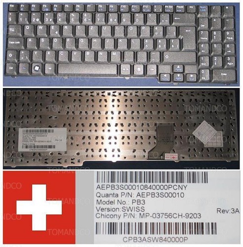 Keyboard Qwertz Swiss PB EasyNote SB85 MINOS GP PB3 MP-03756CH-9203 ...