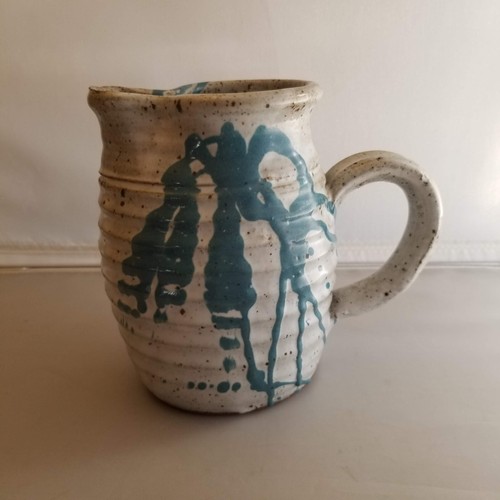 Mercy Farm Pottery Jug Pitcher Grey Blue 1985 6" tall Art Pottery | eBay