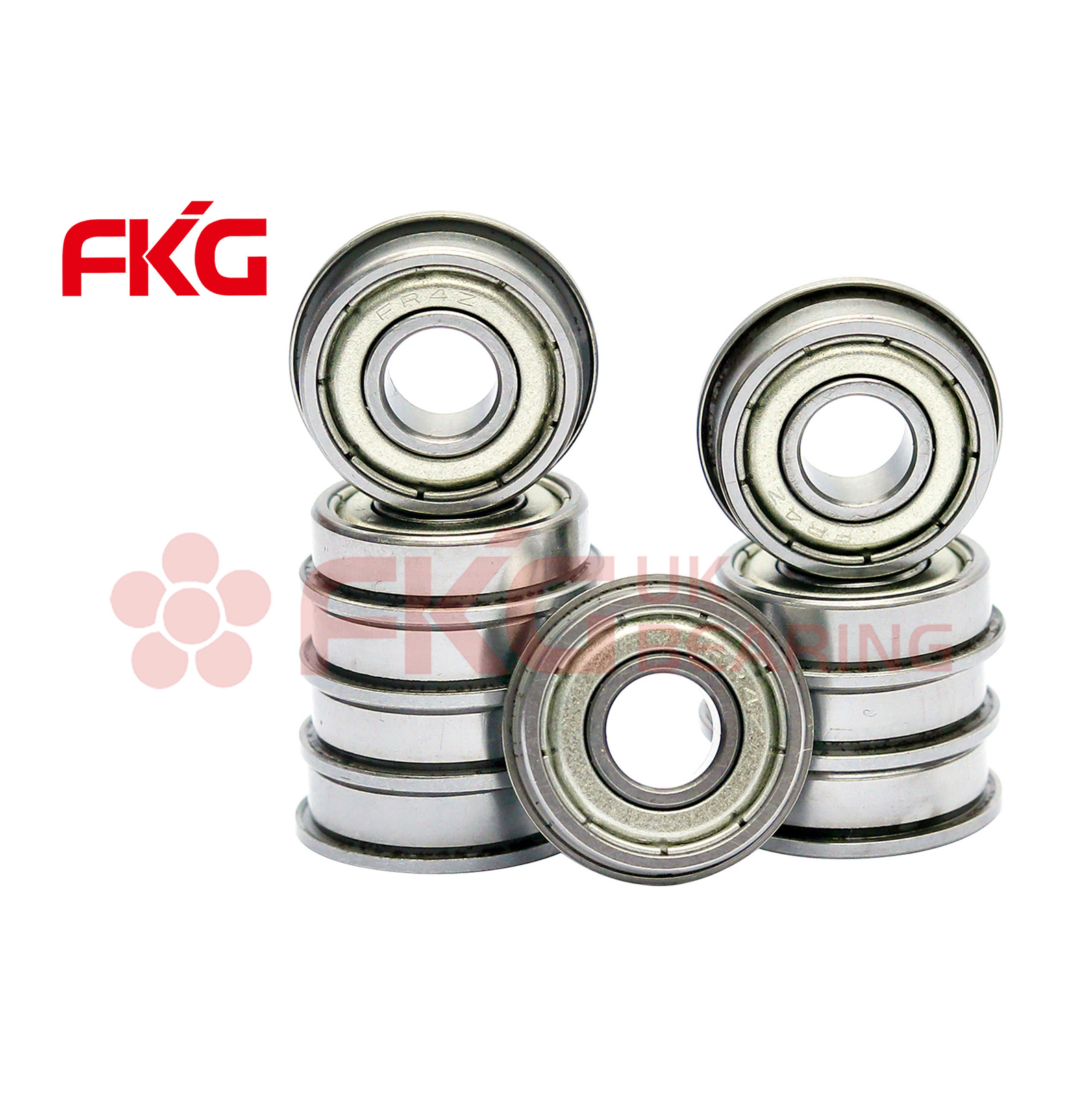 10 pcs FKG [FR4zz] MR4 1/4" x 5/8" x 0.196" Metal Shielded Flanged Ball ...