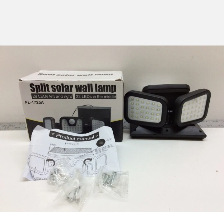 Split Solar Wall Lamp FL-1725A 3 Head Solar Wall Light Outdoor Security ...