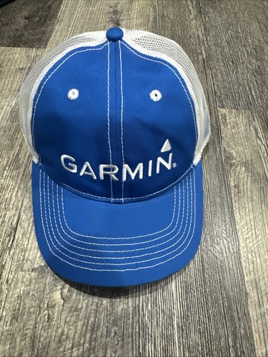 Garmin Mesh Back Trucker Hat Cap Adjustable Blue And White One Size ...