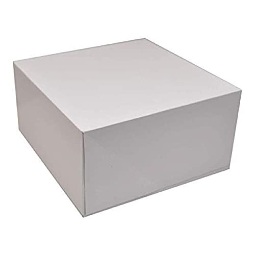 Deep Square Cardboard Box with Lid, 10x10 inch, White Deep Gift Box, 2 ...
