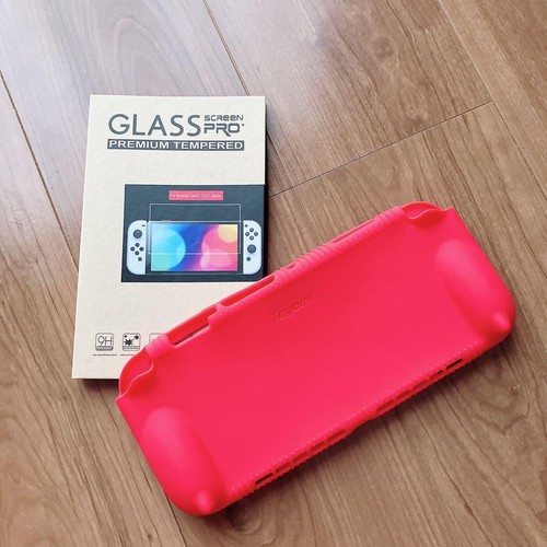 Red Silicone Switch Cover & Screen Protector Set, Durable, Shockproof ...