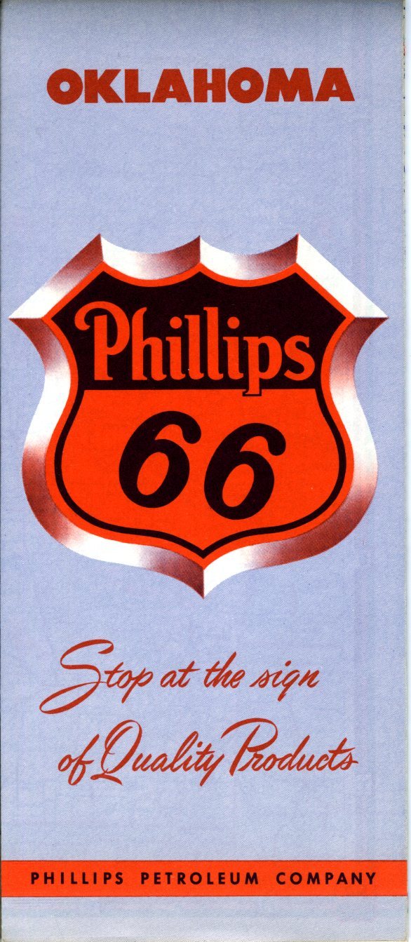 1951 Phillips 66 Road Map: Oklahoma NOS | eBay