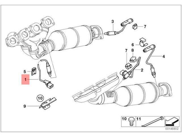 Genuine BMW E60 E60N Black Lambda Probe Oxygen Sensor 550MM OE ...