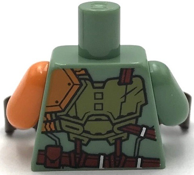 Lego New Minifig Torso Ninjago Olive Green Orange Body Armor Belt 3 ...