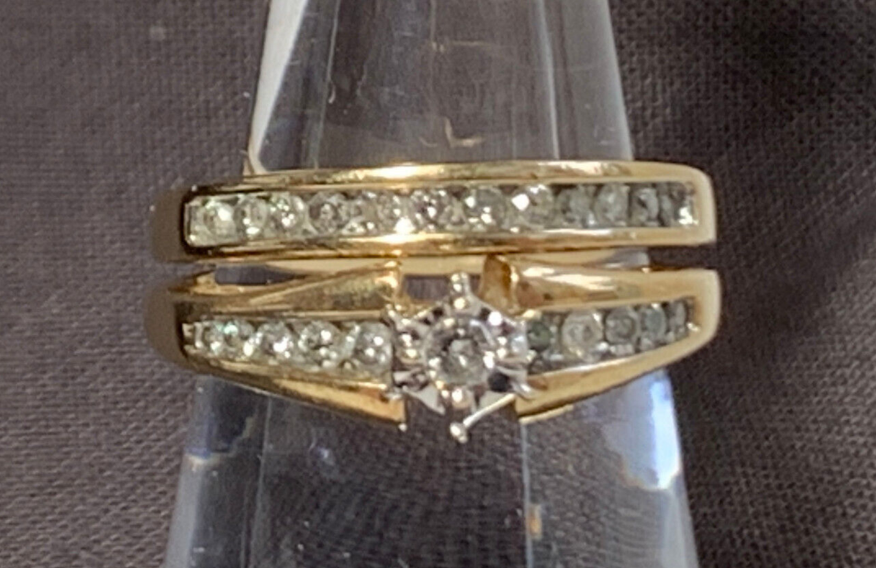 10K Yellow Gold Diamond Bridal Set 5.5g Fine Jewelry Avon Engagement ...