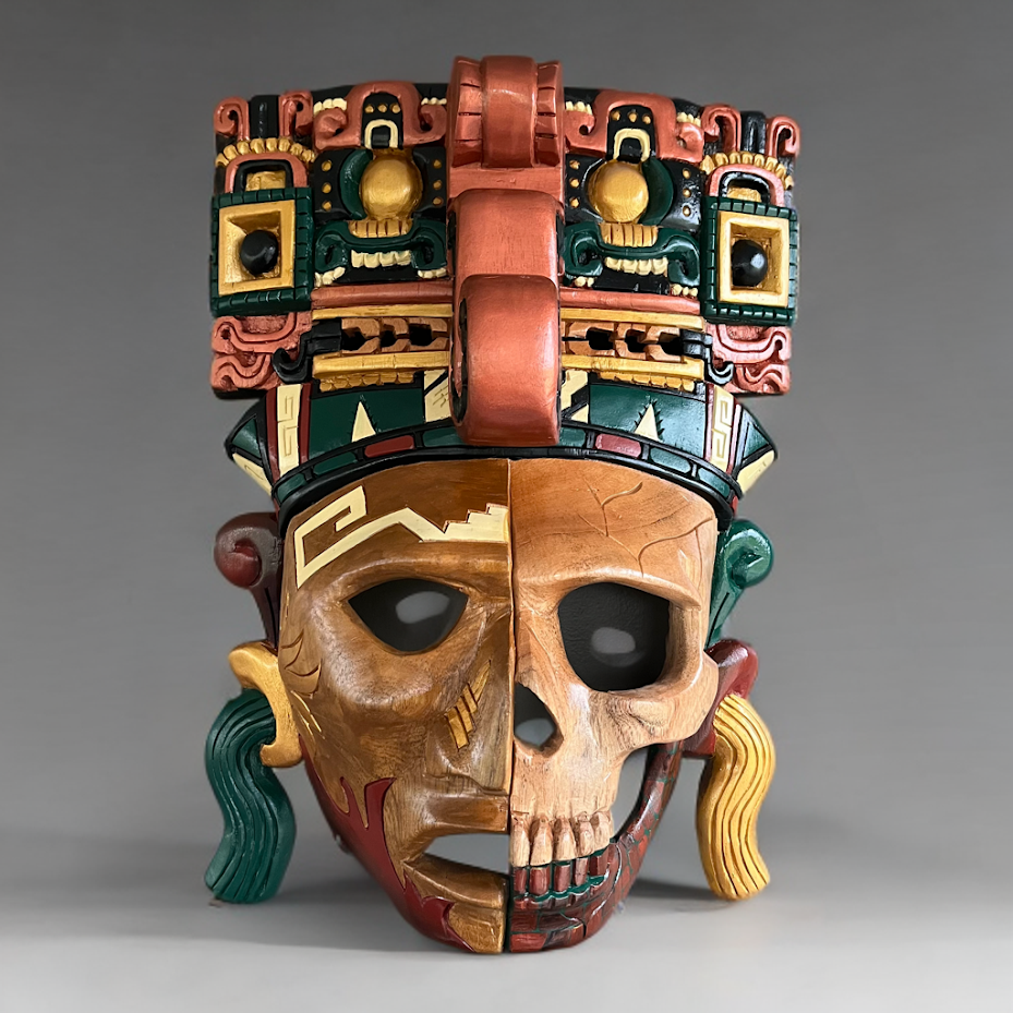 Chaac Carrier Myan handcrafted wooden mask/ Mexican Art, Mayan and ...