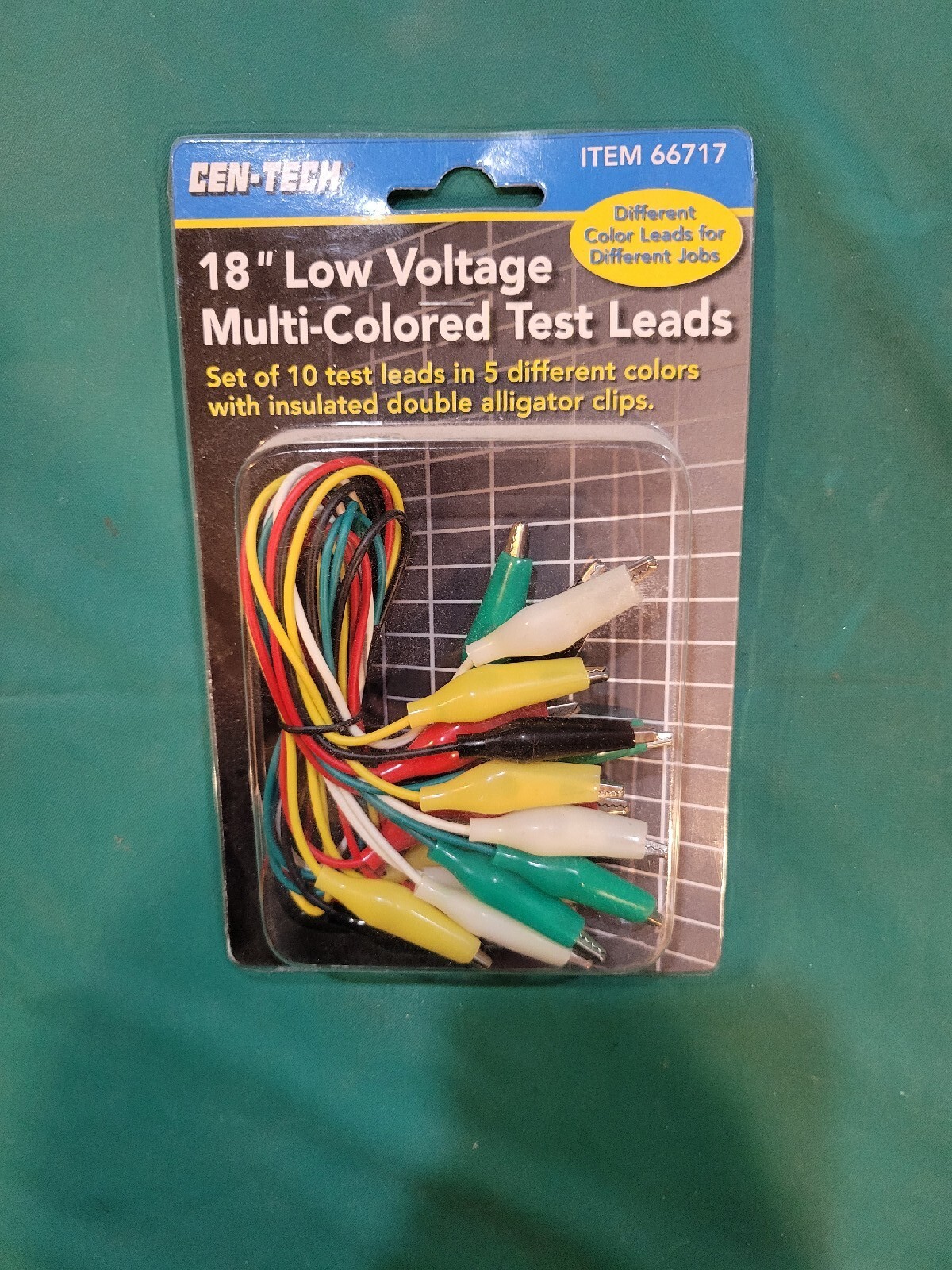 CEn-Tech 18" Low Voltage Multi-Colored Test Leads Set of 10 in 5 Colors ...