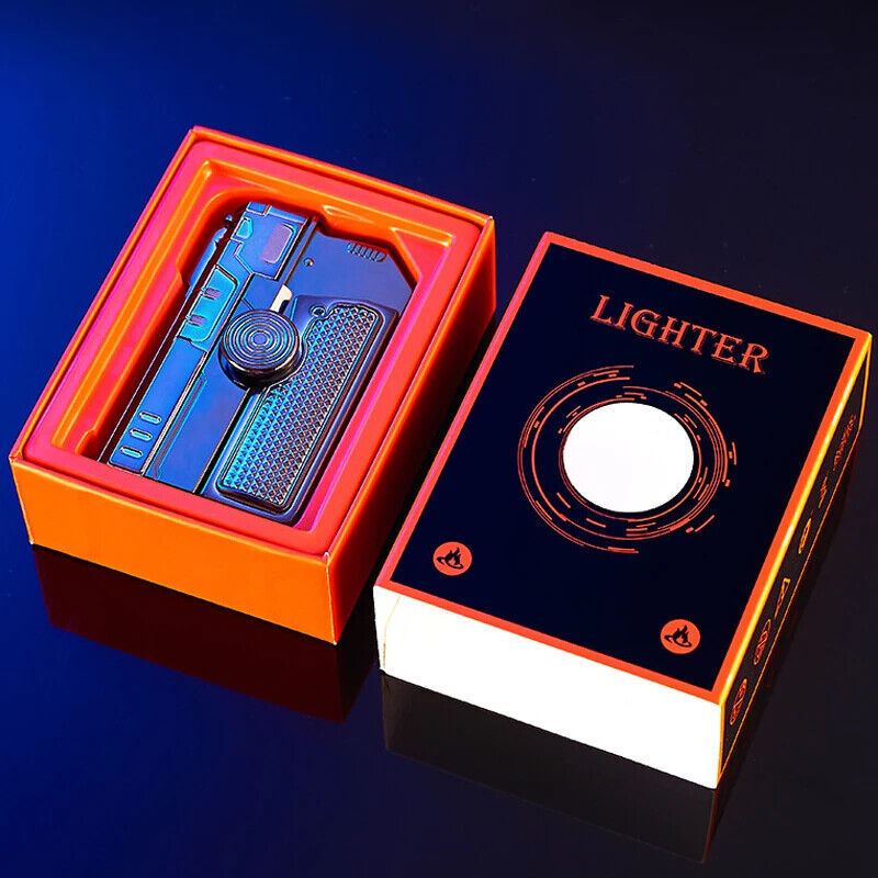 Folding Double Folding Decompression Gyro Gun Lighter Red Flame Torch ...