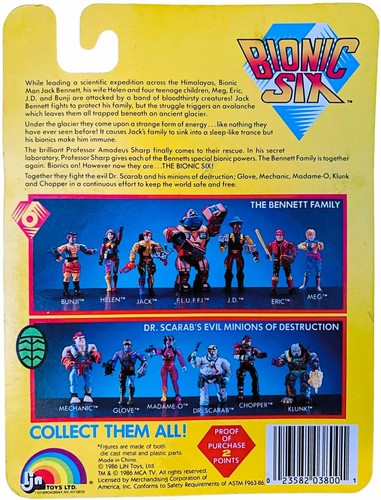 LJN Bionic Six Meg (Rock-1) Bennett Vintage 1986 DieCast Action Figure ...