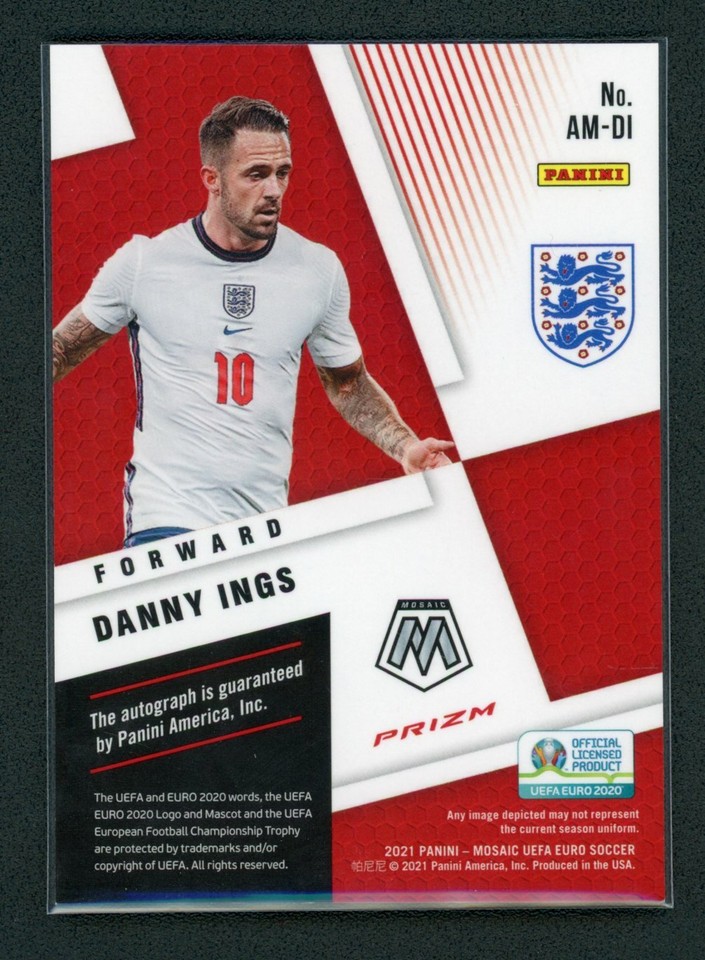 2021 DANNY INGS AUTO PANINI MOSAIC UEFA EURO2020 RED AUTOGRAPHS | eBay