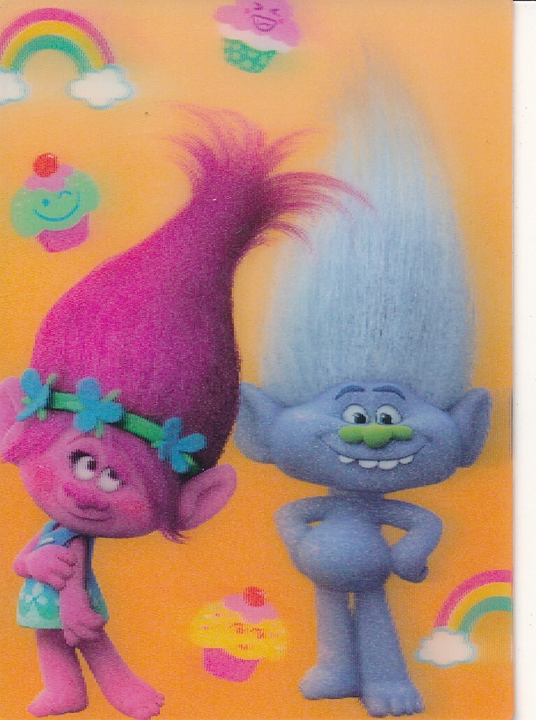 2016 Trolls 3D Lenticular Sticker Card Poppy & Guy Diamond #1 A2057 | eBay